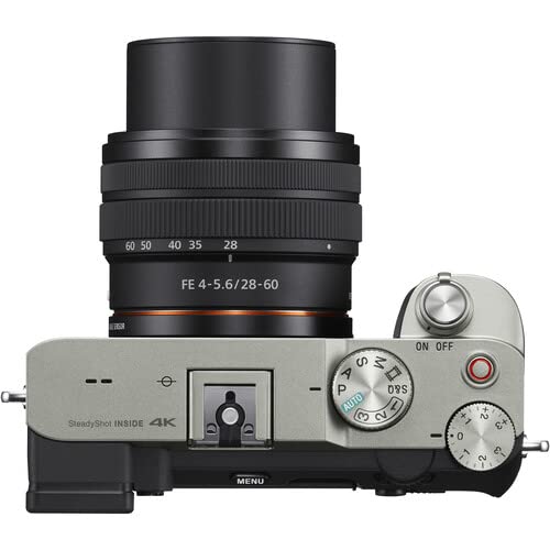 Sony a7C Mirrorless Camera Bundle (Silver)- ILCE7C/S with Tamron 28-75mm Lens + Prime Accessory Package Including 128GB Memory, TTL Flash, Extra Battery, Software Package, Auxiliary Lenses & More