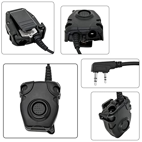 TSVISIONCORE kenwood U94 PTT 2pin,for Baofeng UV5R etc. ,Airsoft Tactical Headset (PL)