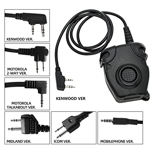 TSVISIONCORE kenwood U94 PTT 2pin,for Baofeng UV5R etc. ,Airsoft Tactical Headset (PL)