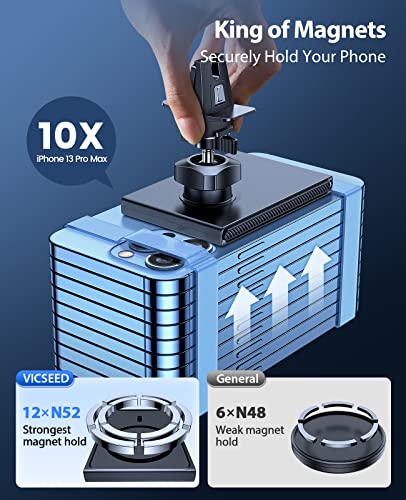VICSEED Upgraded Magnetic Wireless Car Charger [15W Fast Charging] for Magsafe Car Charger [Strongest Magnet Power] Vent Phone Holder Magsafe Car Mount Charger for iPhone 14 13 12 Pro Max Mini Plus