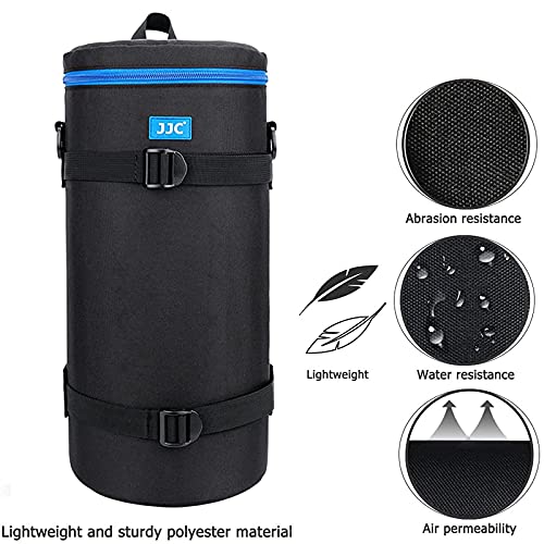 JJC Extra Large Thick Camera Lens Pouch Case for Sony FE 200-600mm Zoom Lens SEL200600G with Reversed Lens Hood & Teleconverte,Camera Lens Carrying Bag Fits Other Lenses Below 5.5 x 14.6(D x L)