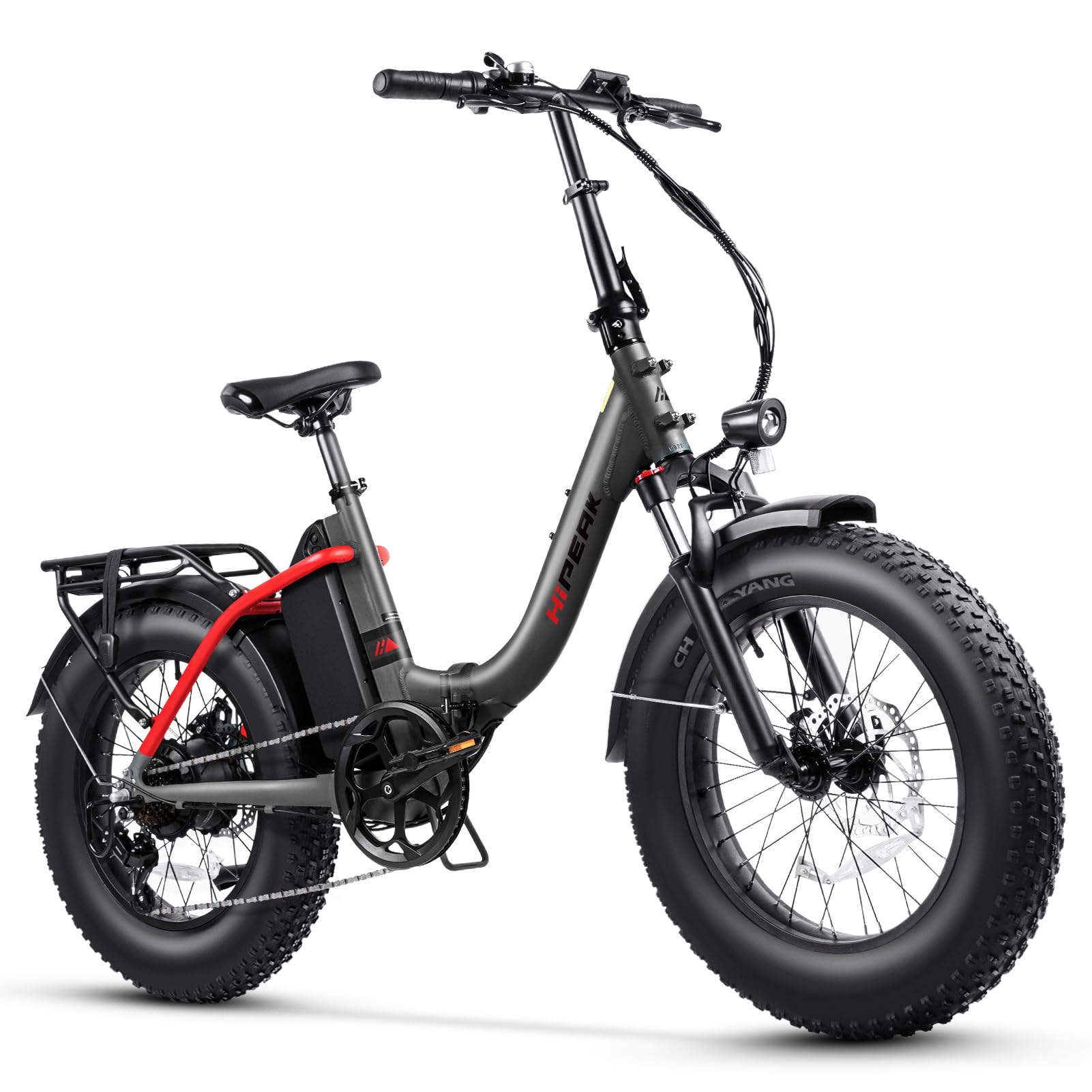 Hipeak Elias Ebike Folding Electric Bike for Adults 750W Speeds Up to 25MPH Large 48V 15Ah Removable Battery 20" x 4.0"Fat Tire Electric Bicycle with Front Dual Suspension,UL2849 Certified