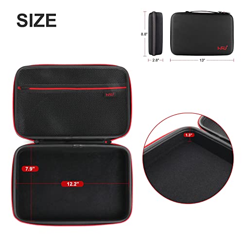 HSU Large Carrying Case for GoPro Hero 11,10,9, Hero 8,7,6,5,4,3 and Accessories, DJI Osmo Action,AKASO,Campark,YI Action Camera and More (Upgrade Sponge Precut Slots)(Red)