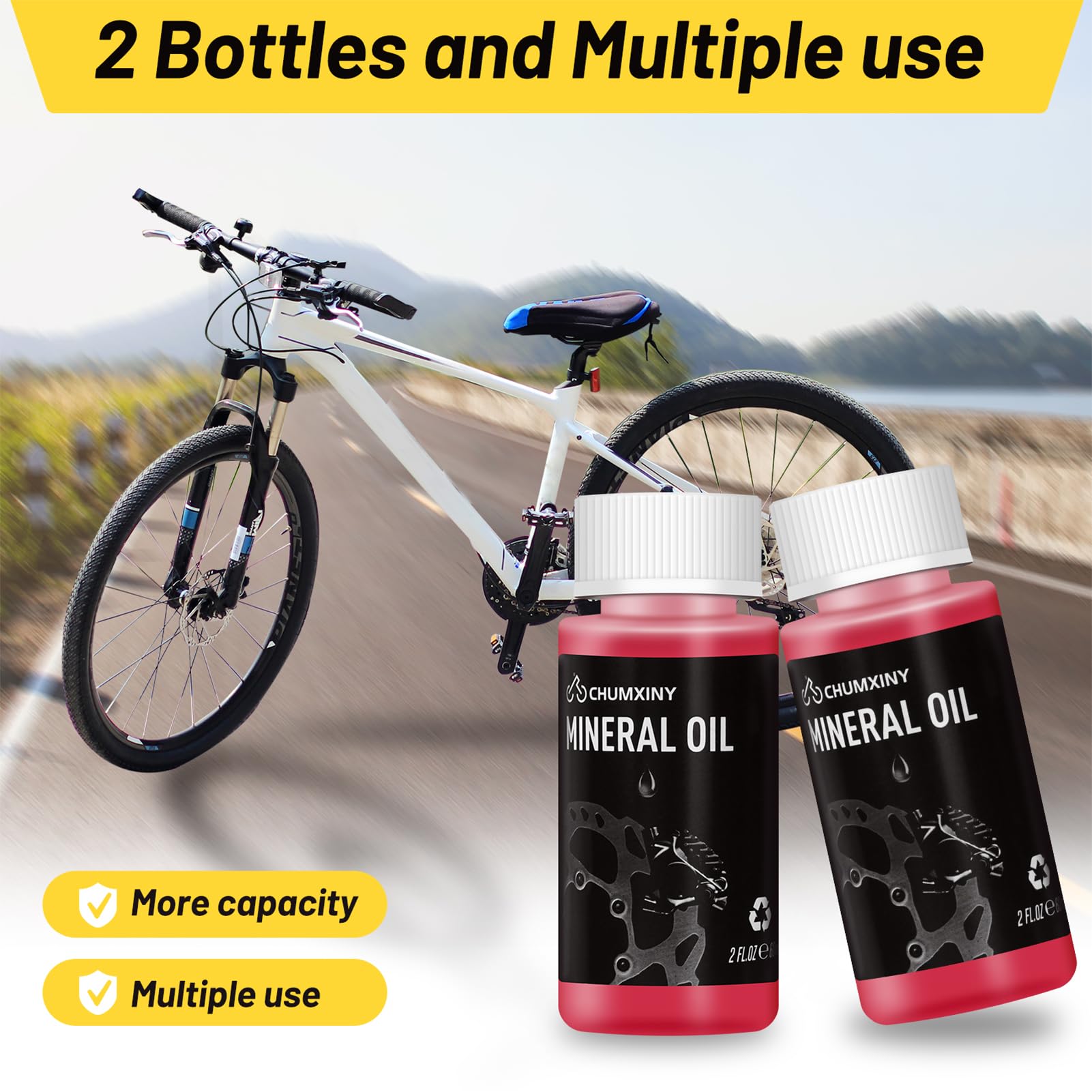 CHUMXINY Brake Bleed Kit for Shimano, TEKTRO Hydraulic Disc Brakes, Including High Performance Mineral Brake Fluid (120ml)