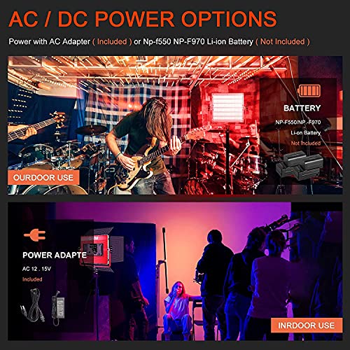 GVM 1200D PRO RGB LED Video Light with 3 Softboxes,50W Video Lighting Kit, 360°Full Color Led Video Lighting Kit with APP Control3 Packs Video Light, 3200K-5600K, Aluminum Alloy Shell, CRI 97