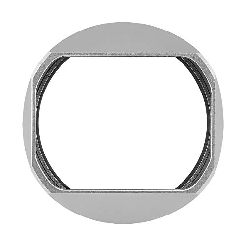 Haoge Square Metal Lens Hood for Fuji Fujifilm FinePix X100V X100F X100 X100S X100T X70 Camera Accessories Silver with Cap and 49mm Adapter Ring Kit