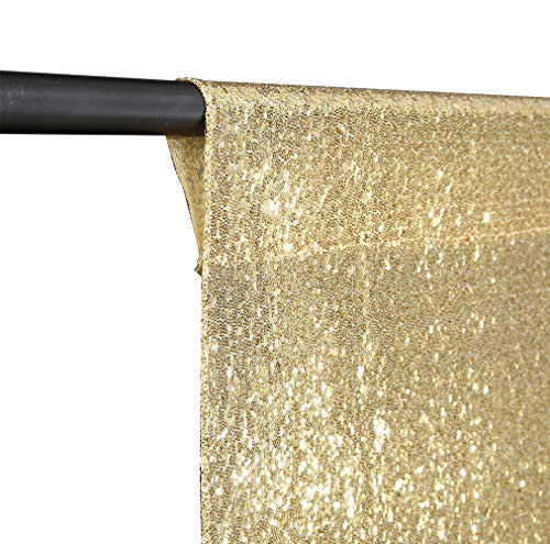 SquarePie Sequin Backdrop Curtain Not See Through Background for Wedding Party 8FT x 8FT Gold