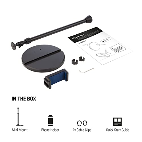 Elgato Mini Mount β Versatile Desktop Stand extendable up to 64 cm/25.2 in, Fully Adjustable, Phone Holder with Cold Shoe Mount, Device Slot, 1/4 inch Thread for Cameras, Lights, Mics and More
