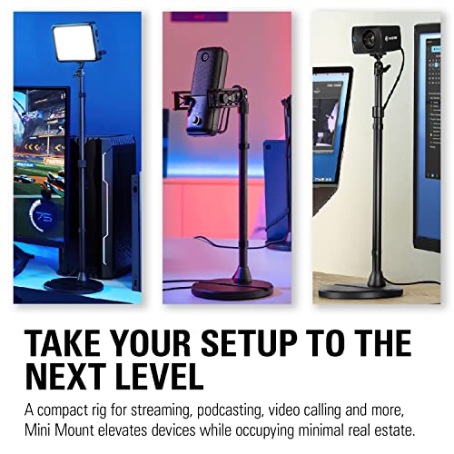 Elgato Mini Mount β Versatile Desktop Stand extendable up to 64 cm/25.2 in, Fully Adjustable, Phone Holder with Cold Shoe Mount, Device Slot, 1/4 inch Thread for Cameras, Lights, Mics and More