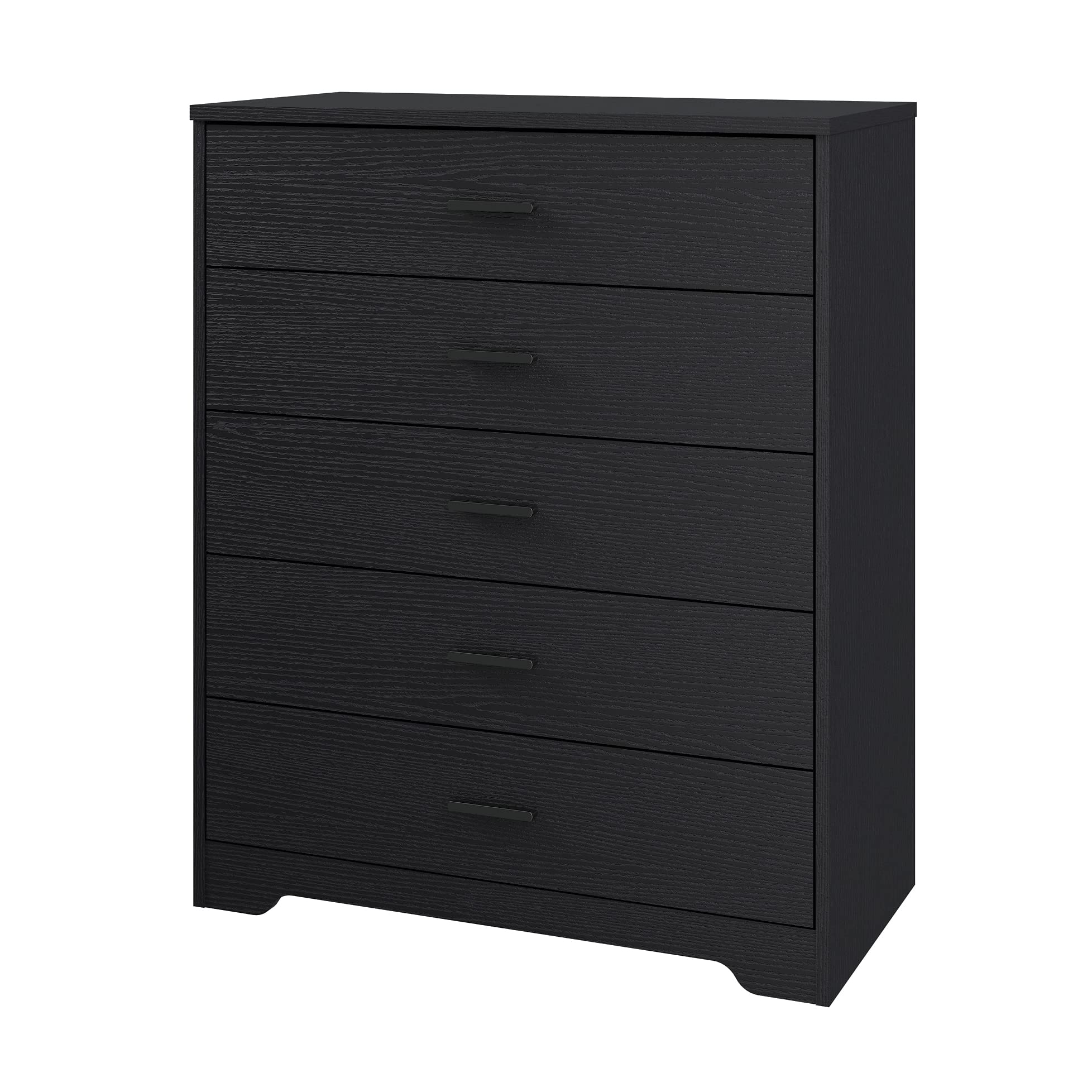 Panana Dresser for Bedroom with 5/6 Drawers, Wooden Chest of Drawers, Storage Organizer Unit Dressers for Bedroom, Living Room, Hallway, Nursery (Black, 5 Drawer)