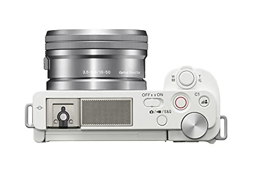 Sony Alpha ZV-E10 - APS-C Interchangeable Lens Mirrorless Vlog Camera Kit - White