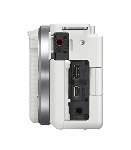 Sony Alpha ZV-E10 - APS-C Interchangeable Lens Mirrorless Vlog Camera Kit - White