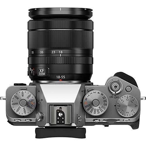 Fujifilm X-T5 Mirrorless Digital Camera with XF 18-55mm f/2.8-4 R LM OIS Lens Bundle, Includes: SanDisk 64GB Extreme PRO SDXC Memory Card, Spare Battery + More (6 Items) (Silver)
