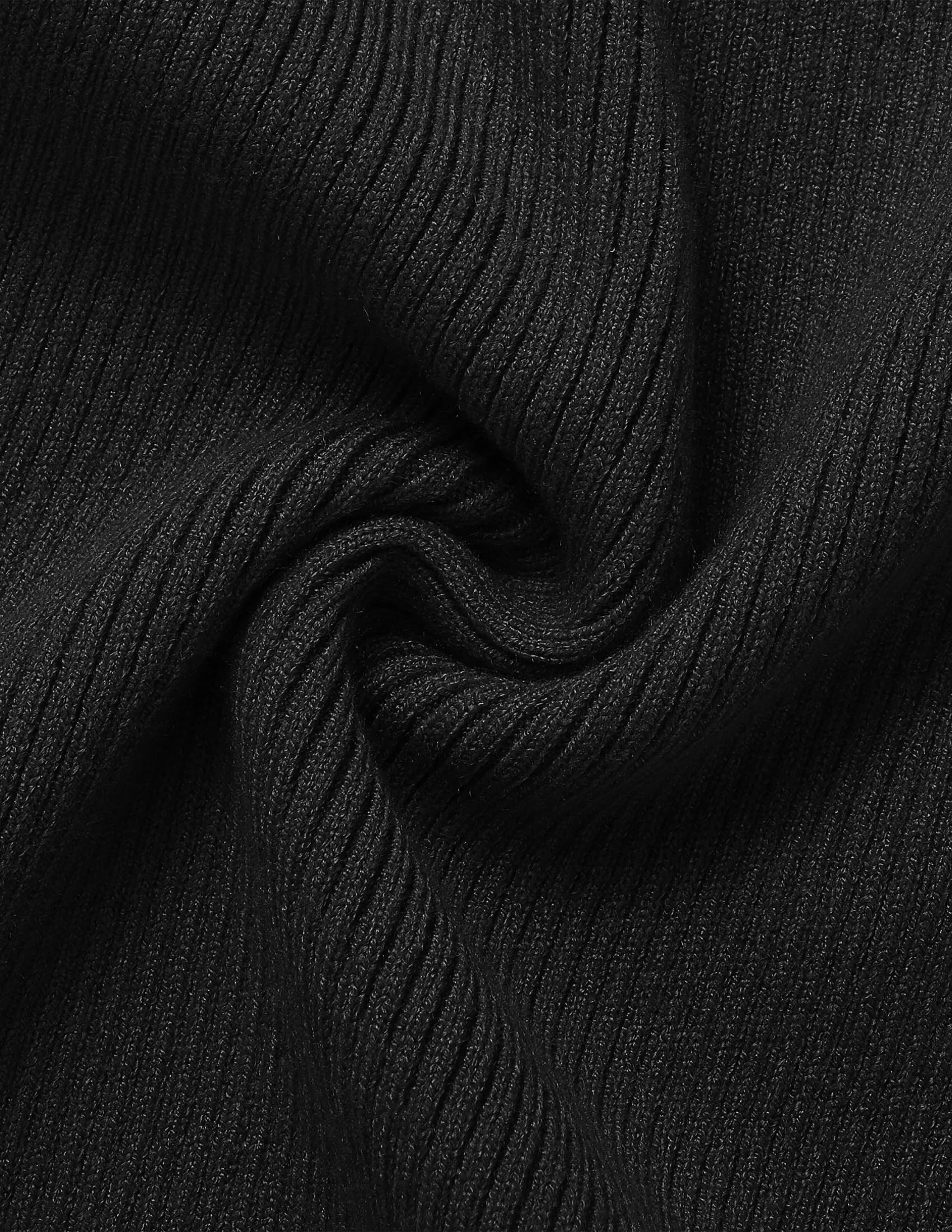 ZESICA Women's 2024 Ribbed Knit Dress Long Sleeve Mock Neck Slim Fit Side Slit Fall Elegant Sweater Dresses,Black,Medium