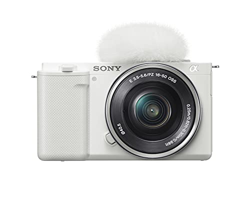 Sony Alpha ZV-E10 - APS-C Interchangeable Lens Mirrorless Vlog Camera Kit - White