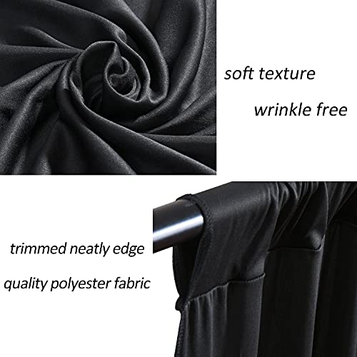 10ft x 7ft Black Backdrop Curtain for Parties Black Wrinkle Free Backdrop Drapes Panels for Birthday Party Wedding Photo Photography Polyester Fabric Background Decoration
