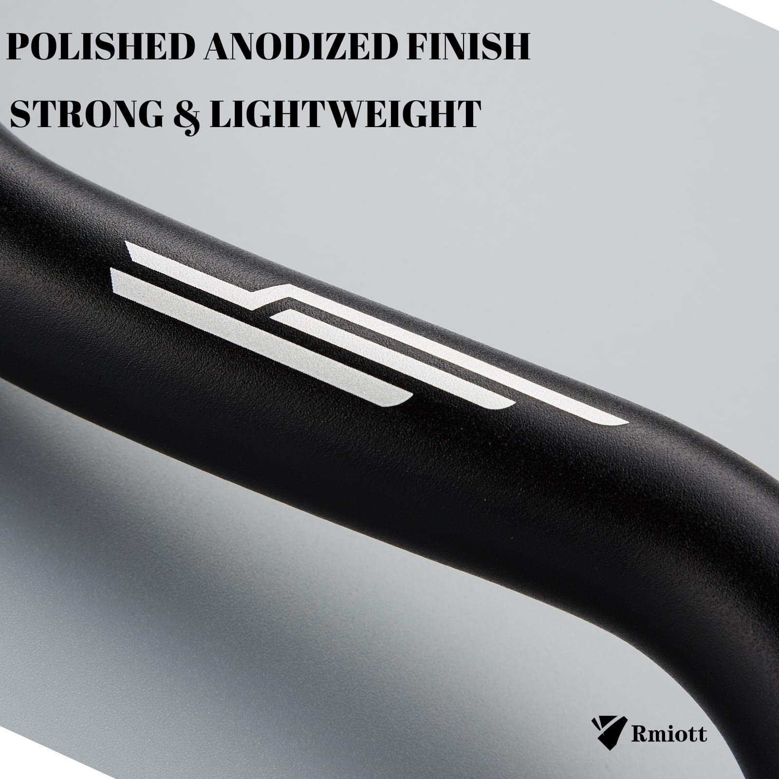 Rmiott 1 inch Rise 90mm Mountain Bike Handlebars Length 24.40inches/620mm Aluminum -Just Fits 25.4mm Stems- Rise 90mm Black