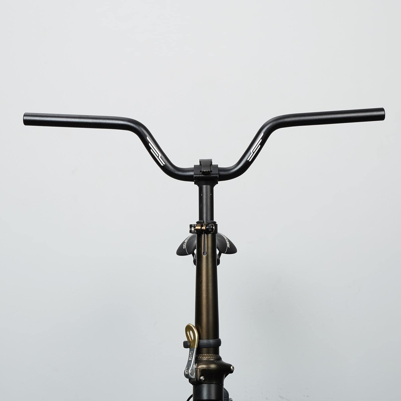 Rmiott 1 inch Rise 90mm Mountain Bike Handlebars Length 24.40inches/620mm Aluminum -Just Fits 25.4mm Stems- Rise 90mm Black