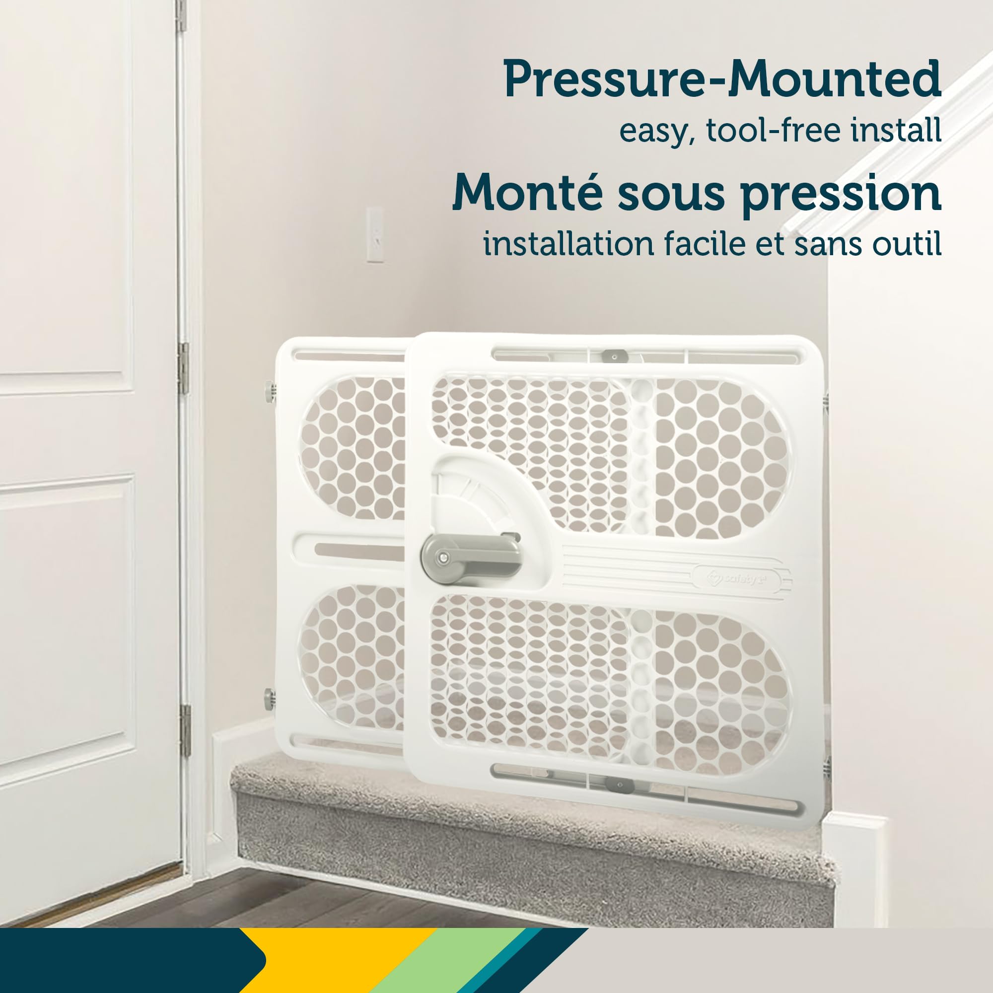 Safety 1st Pressure Mount Easy Fit Security Gate, Fits Spaces between 28" and 40" Taupe