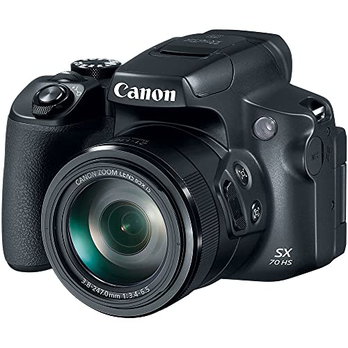 Canon PowerShot SX70 HS Digital Camera (3071C001), 64GB Card, Card Reader, Soft Bag, Flex Tripod, Hand Strap, Memory Card Holder, Cleaning Kit (International Model) (Renewed)