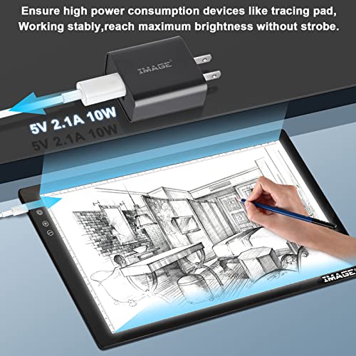 USB Charger, IMAGE 2 Packs USB Travel Charger with Dual Port, 5V/2A 10W Output Power, UL Approval Charger Adapter for Most USB Equipment