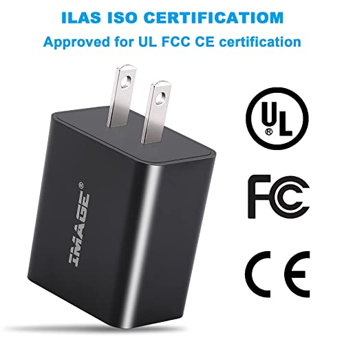 USB Charger, IMAGE 2 Packs USB Travel Charger with Dual Port, 5V/2A 10W Output Power, UL Approval Charger Adapter for Most USB Equipment