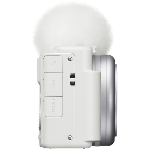 Sony ZV-1F Vlogging Camera (White) Bundle with Camera Pouch, Gadget Bag, Starter Kit & More, Black