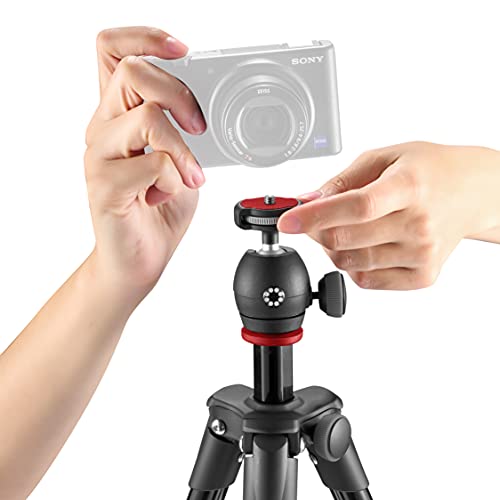 JOBY Compact Light Kit, Smartphone/Camera Tripod with Ball Head, Universal Smartphone Holder, Carrying Bag, for CSC, DSLR, Mirrorless Camera, Smartphone, Colour: Black, 1.5 Kg Capacity
