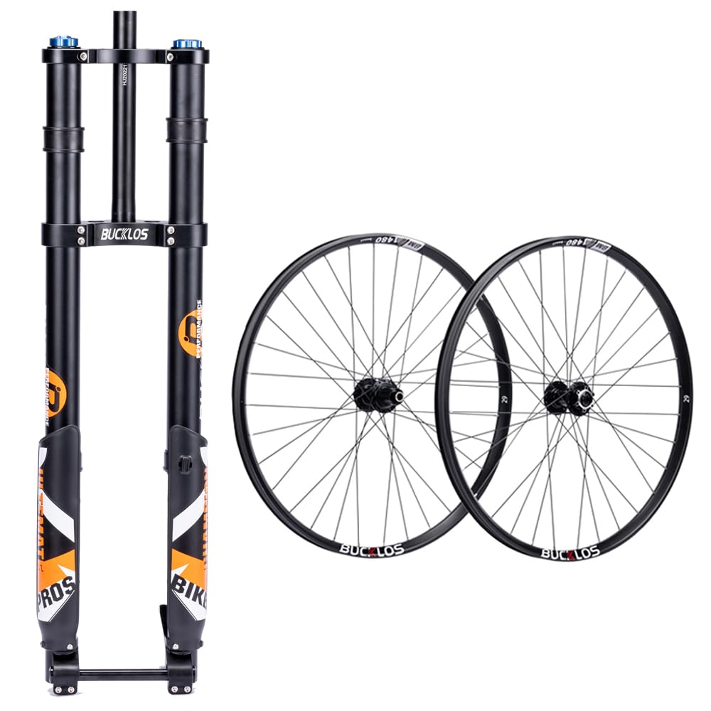 BUCKLOS 29 inch Thru Axle Boost MTB Wheelset, Front 15 * 110mm Rear 12 * 148mm Disc Brake Mountain Bike Wheel,29 inch Electric Mountain Bike Air Suspension Inverted Downhill Fork.