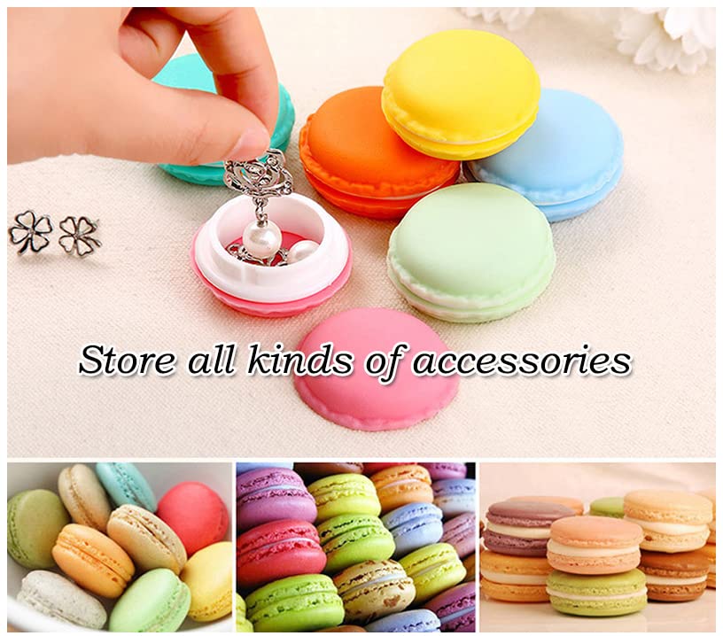 AKOAK 6 Pcs Mini Macaron Candy Box Earrings/Ring/Necklace/Headphones/SD Card Storage Box Round Pill Box