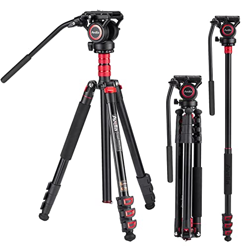 Video Tripod, Avella A154P Video Camera Tripod Monopod Aluminium Alloy 78.3 inch for Canon Nikon Sony Olympus Panasonic DSLR Camera