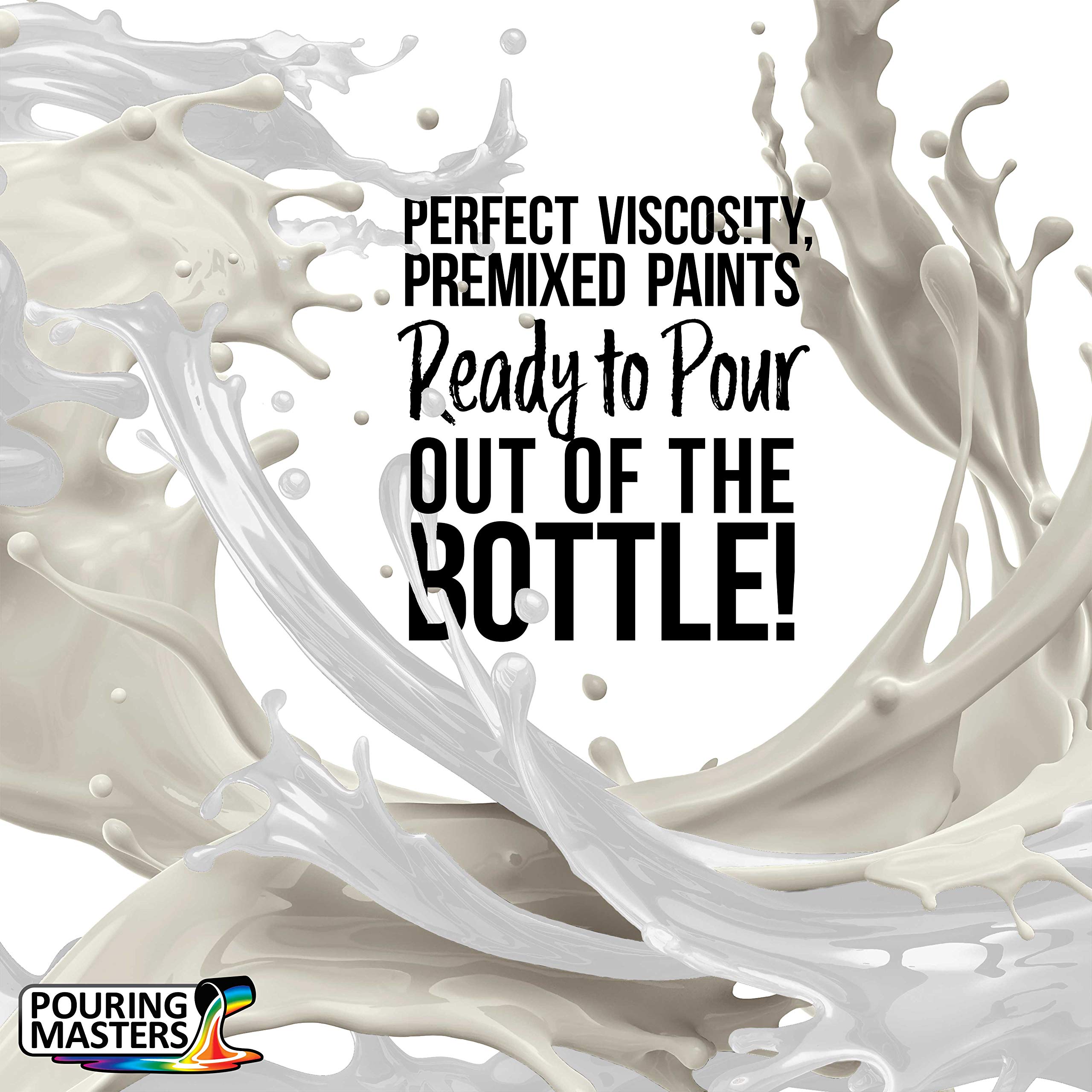 Pouring Masters Titanium White Acrylic Ready to Pour Pouring Paint β Premium 32-Ounce Pre-Mixed Water-Based - For Canvas, Wood, Paper, Crafts, Tile, Rocks and more