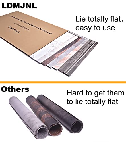 8PCS Products Photography Props with Stand Flat Pack Double-Sided Cement Wood Marble Backdrops for Food Photography or Product Photography