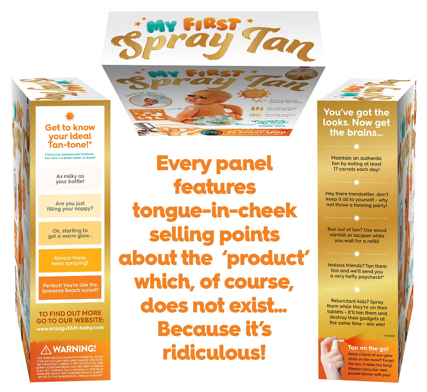 My First Spray Tan Prank Gift Box - Funny Gift For New Parents or White Elephant Gift