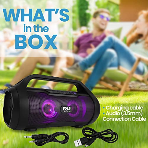 Pyle Wireless Portable Bluetooth Boombox Speaker - 500W 2.0CH Rechargeable Boom Box Speaker Portable Barrel Loud Stereo System with AUX Input/USB/SD/Fm Radio, 3" Subwoofer, Voice Control - PBMWP185