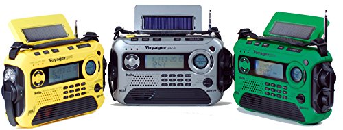 Kaito Voyager Pro KA600 Digital Solar Dynamo Hand Crank AM/FM/LW/SW & NOAA Weather Emergency Radio with Flashlight, Reading Lamp,Smart Phone Charger & RDS and Real-Time Alert, with AC Adapter, Black
