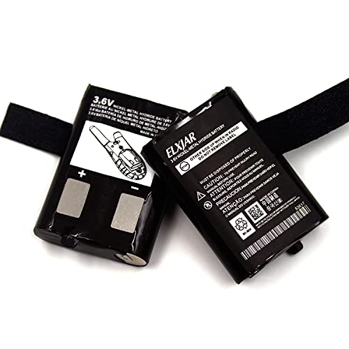elxjar (2-Pack) 3.6V 700mAh AAA Ni-MH Rechargeable Battery Pack for Motorola GMRS/FRS, 53617, KEBT-086-B