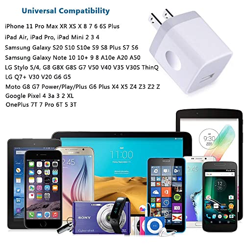 Charging Block for iPhone, Charger Box, USB Cube, NonoUV 10-Pack Single Port Wall Charger 1A/5V USB Outlet Plug Adapter Power Bricks for iPhone 13 12 11 Pro SE XR XS X 8 7 6 6S Plus, iPad, Samsung