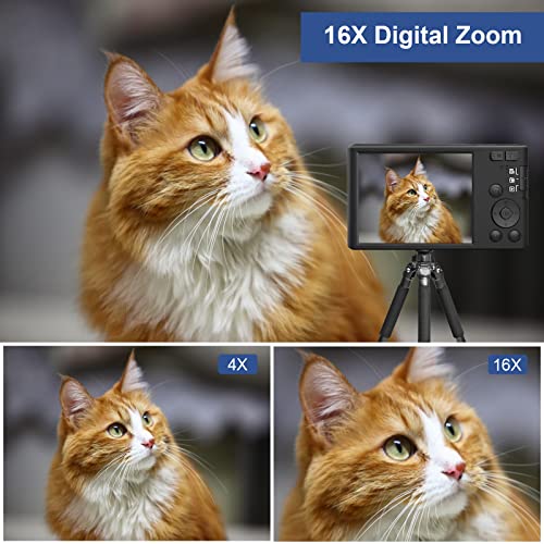 4K Digital Camera - 48MP Camera with 32GB SD Card,4K Rechargeable Electronic Mini Camera for Students, Teens, Kids