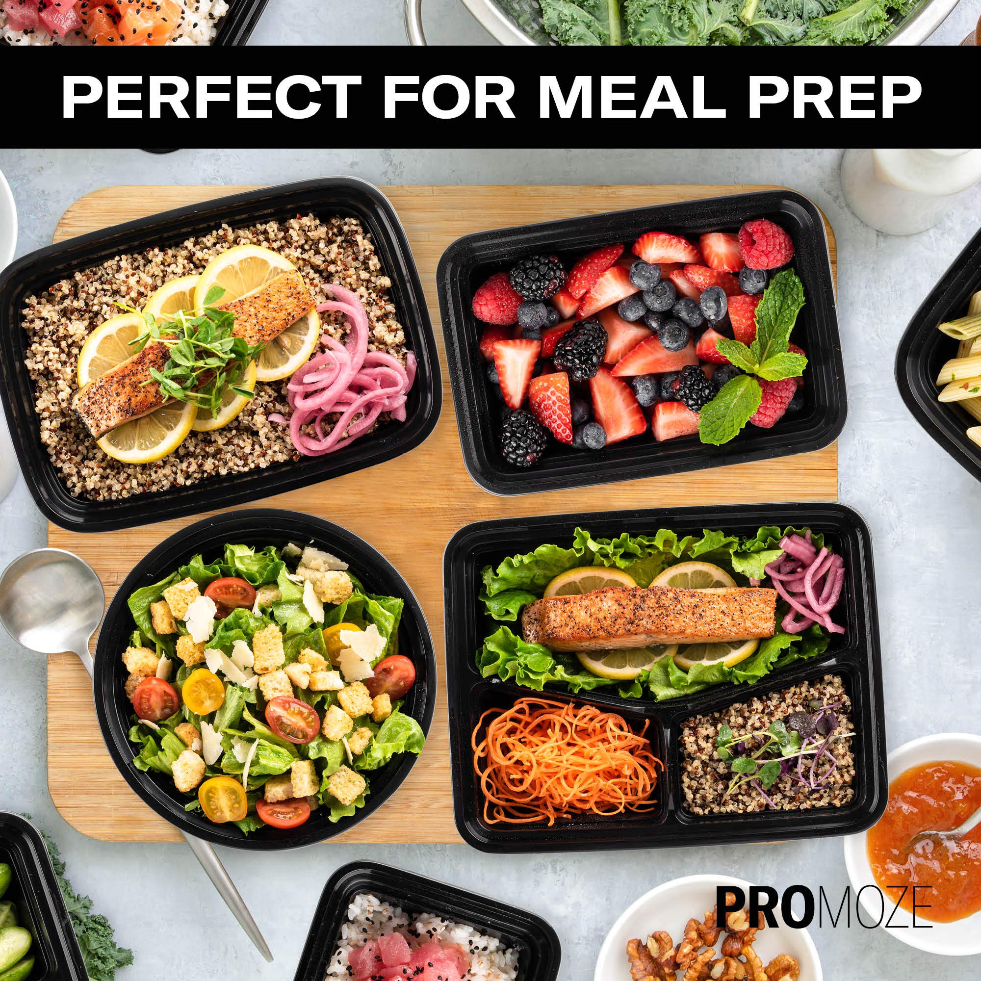 15-Pack Tiny Meal Prep Plastic Microwavable Food Containers meal prepping & Lids."12 OZ." Black Rectangular Reusable Storage Lunch Boxes -BPA-free Food Grade- Freezer Dishwasher Safe -PREMIUM QUALITY