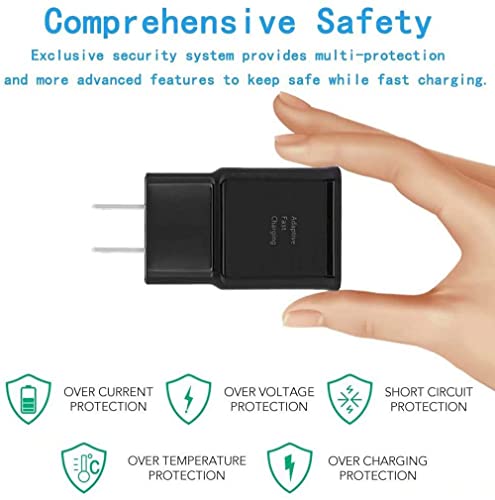 Samsung Adaptive Fast Charger Kit,LaoFas Quick Charge USB Wall Charger for Samsung Galaxy S10/S9/S8/S8 Plus/Note8/9(2 Type-C Cables + 2 Wall Charger)Charge up to 50% Faster (Black)