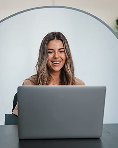 Webaround Big Shot 56" | Grey | Portable Collapsible Webcam Backdrop | Attaches to Any Chair | Wrinkle-Resistant Fabric | Ultra-Quick Setup and Takedown | Perfect for Zoom, Webex, Teams, etc.