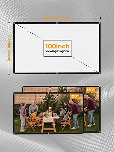 WEWATCH Native 1080P Mini Projector, 13500 Lumens Portable WiFi Bluetooth Projector, with 12 inch Tripod Stand, with 100 Inch Projector Screen, Movie Projector for Home Outdoor