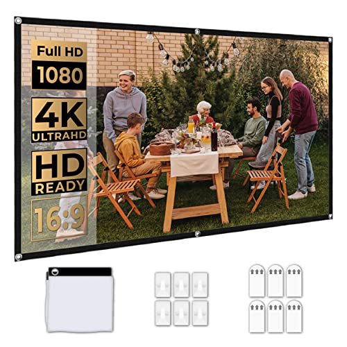 WEWATCH Native 1080P Mini Projector, 13500 Lumens Portable WiFi Bluetooth Projector, with 12 inch Tripod Stand, with 100 Inch Projector Screen, Movie Projector for Home Outdoor