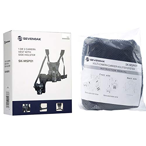 Sevenoak Dual Camera Holster Strap for Canon Nikon, Multi Carrying Chest Vest System for Canon 6D 600D 5D2 5D3 Nikon D90 Sony A7S A7R A7S2 Panasonic Olympus DSLR Camcorder Climbing Wedding Travel