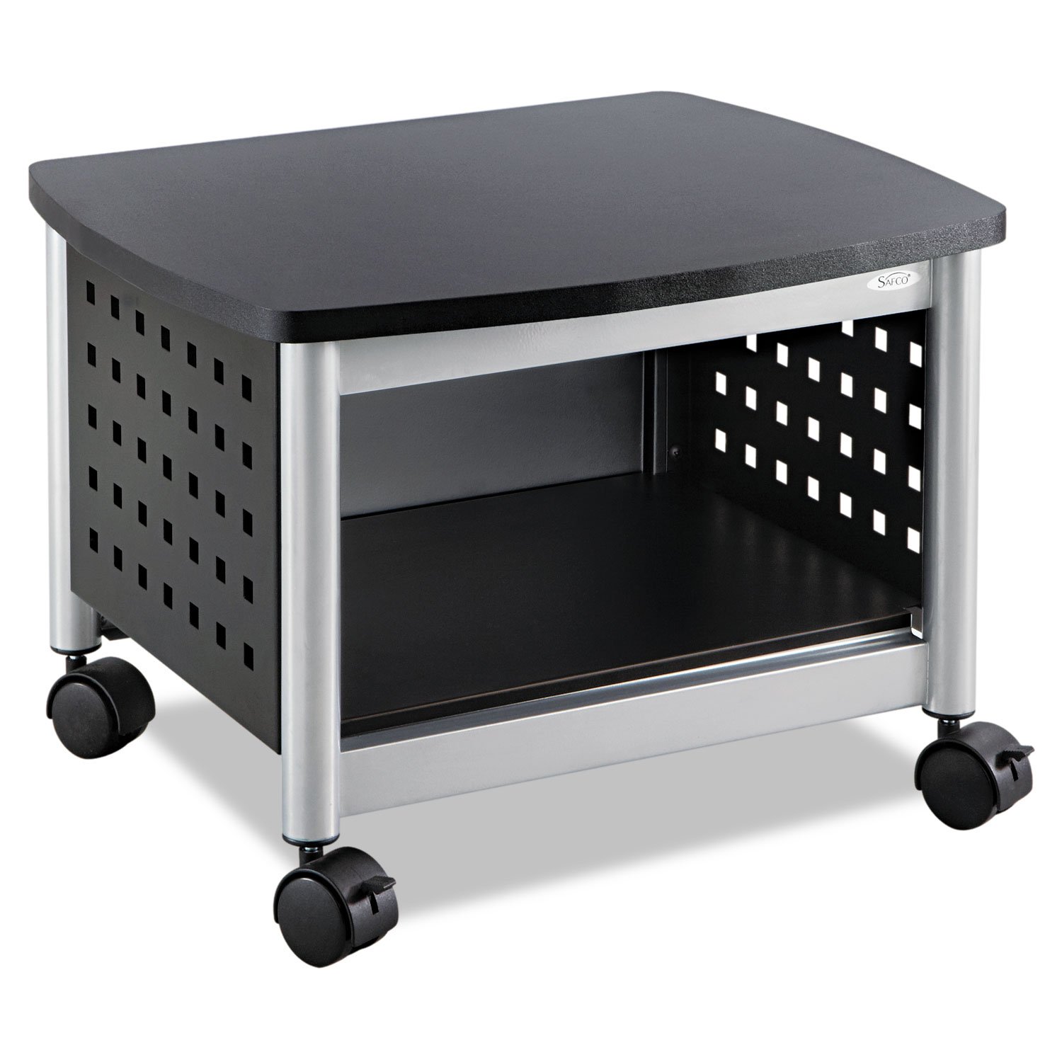 Safco Products Scoot Underdesk Printer Stand 1855BL, Black, Powder Coat Finish, Swivel Wheels for Mobility