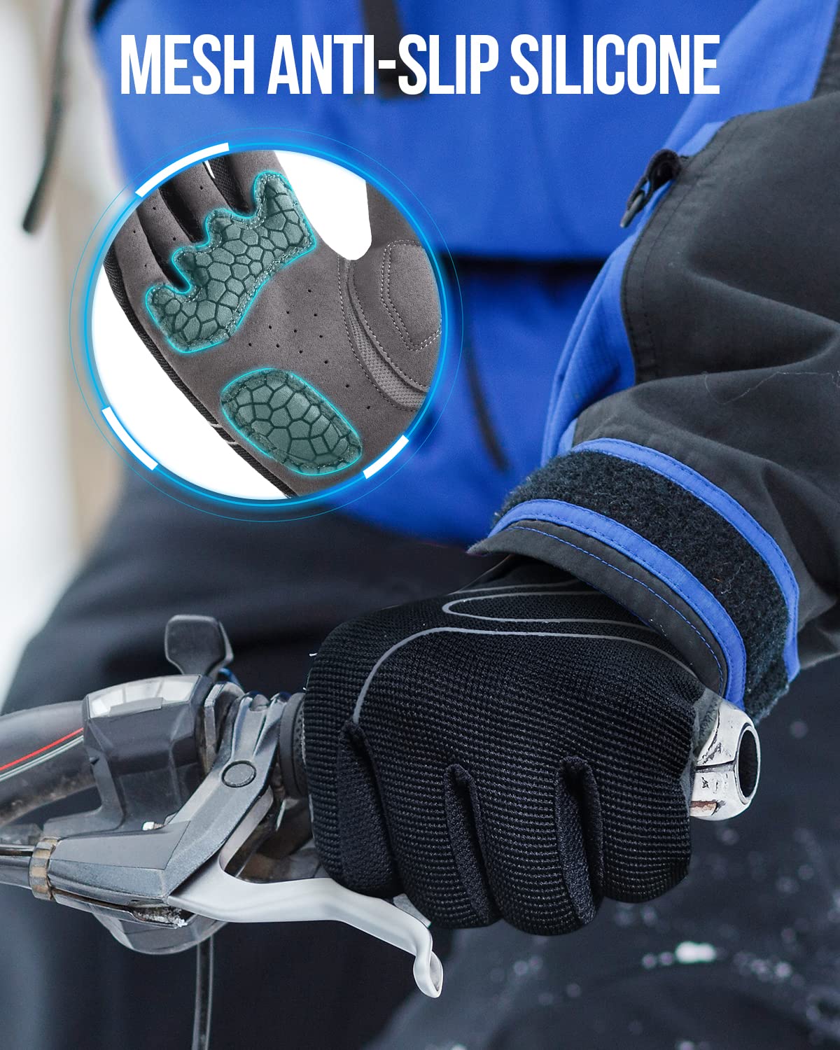 Tanluhu Mountain Bike Gloves - Full Finger Touch Screen, Anti-Slip, Shock-Absorbing for Men & Women (Red)