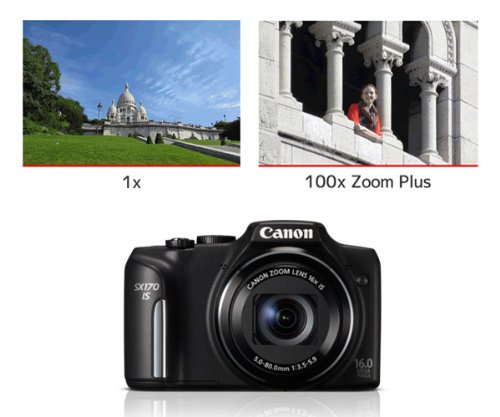 Canon PowerShot SX170 IS 16.0 MP Digital Camera, Black (discontinued by manufacturer)