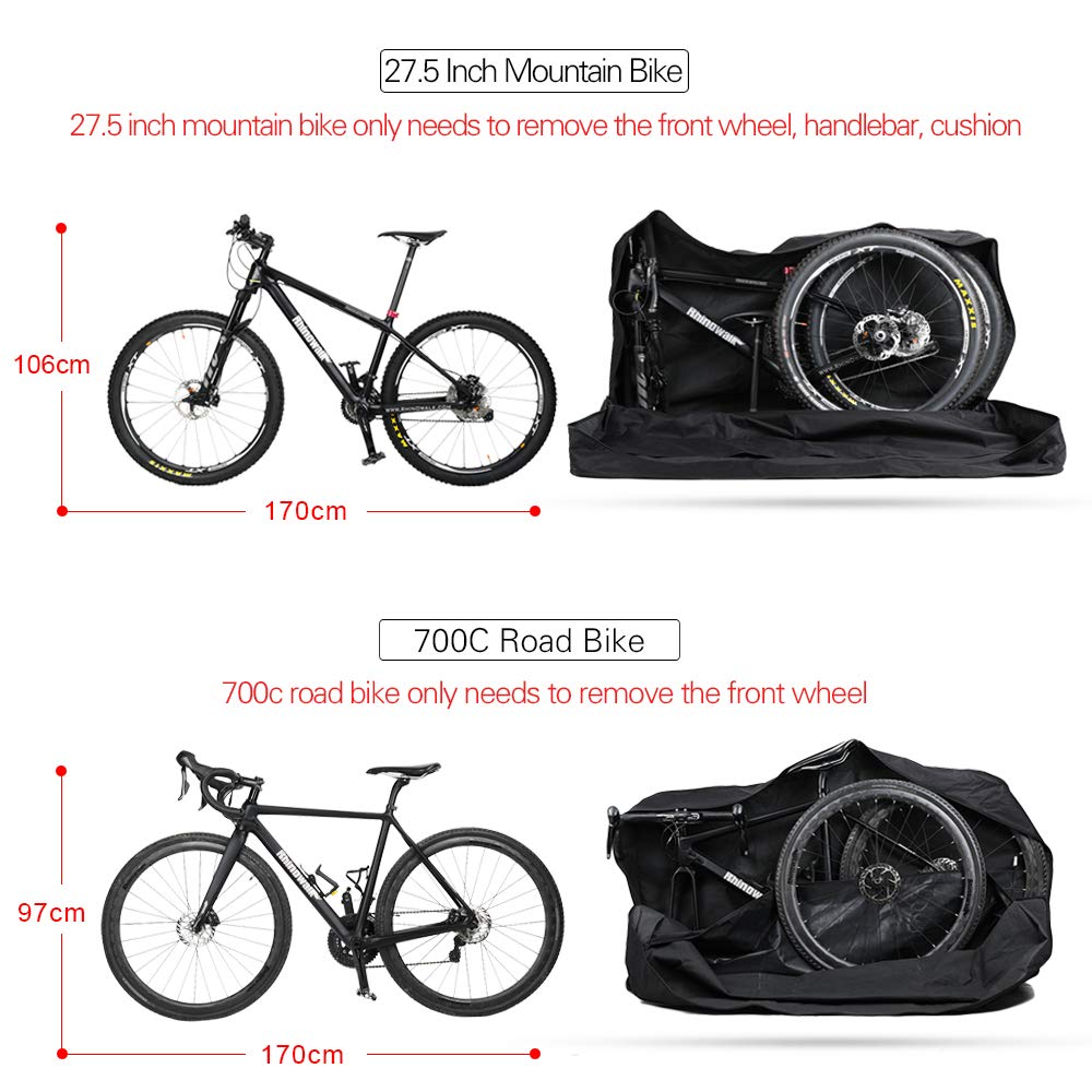 HUNTVP Bike Travel Bag Bicycle Transport Carrying Case with a Carry Bag for 26-29inch Folding Bike Foldaway Bicycle