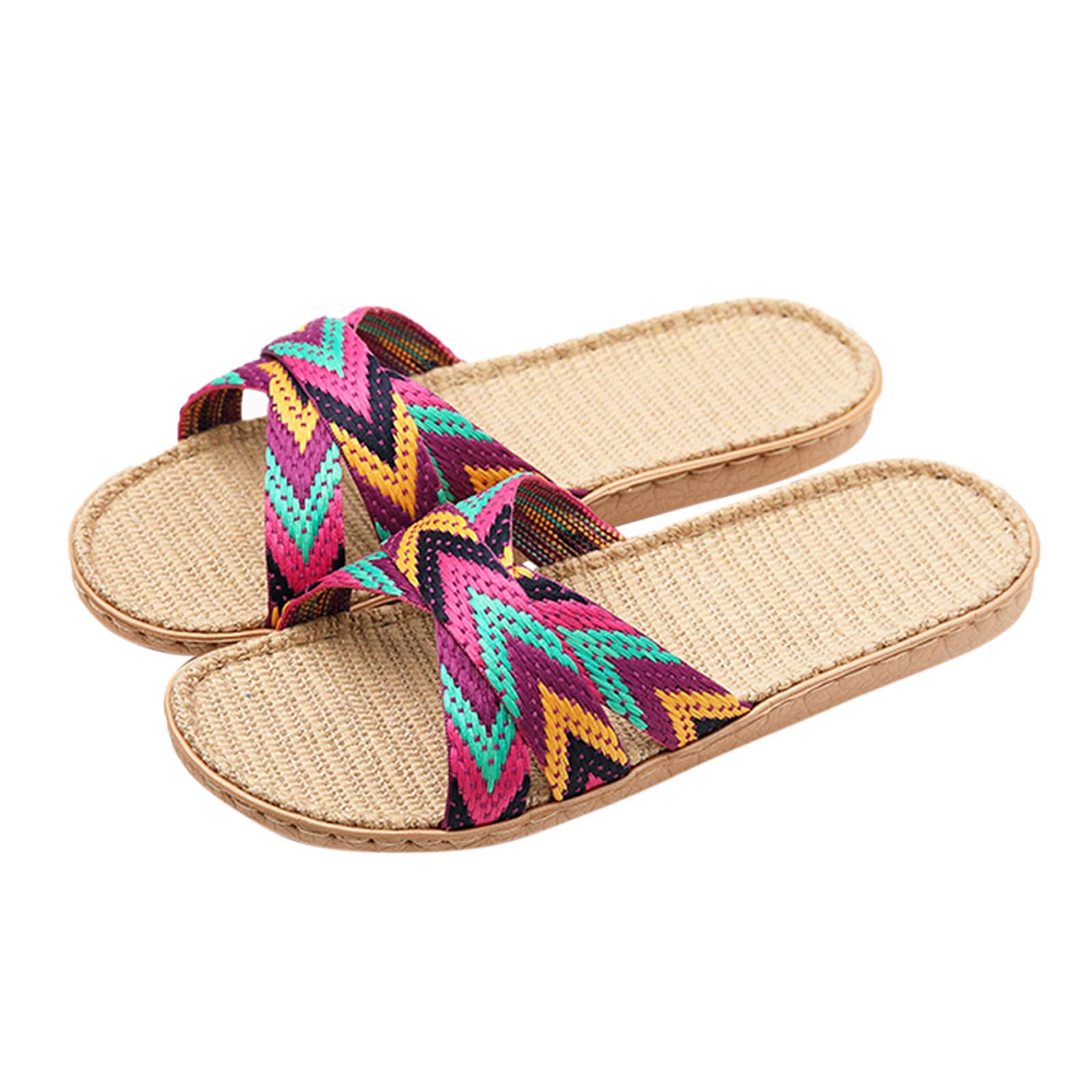 Yuanjay Sandal for Women Slingback Summer Flats Wedge Sandals Open Toe Anti Slip Beach Comfort Walking Slippers Slides Shoes